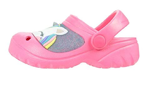Kids Unicorn Beach Clogs Hot Pink Silver Glitter Girls – All Things Unicorn