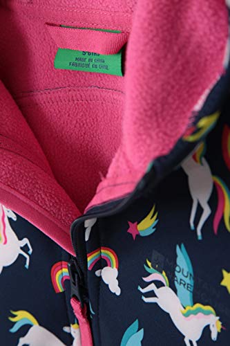 Unicorn Kids Softshell Jacket - Water Resistant Girls Rain Coat, Fleec ...