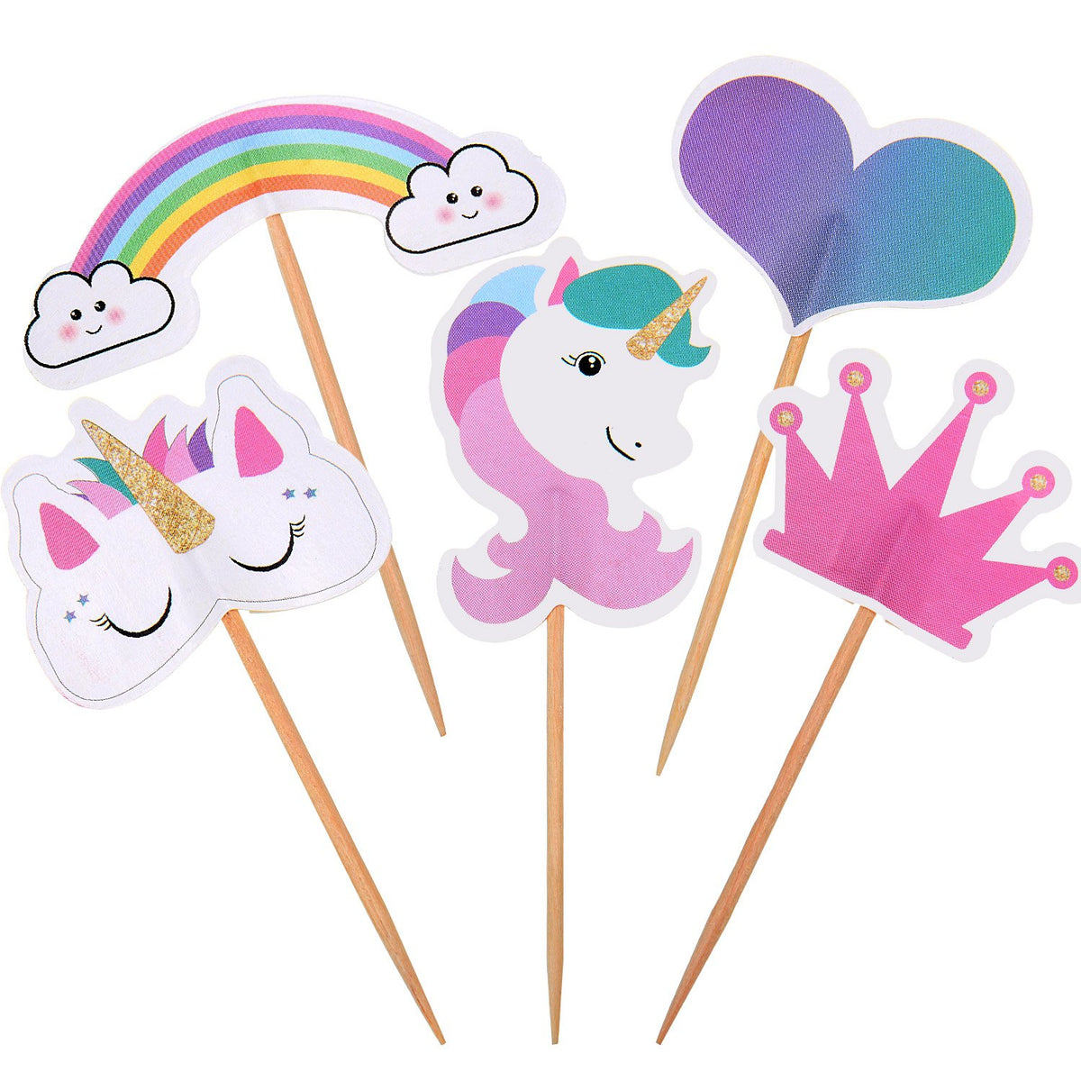 Unicorn Cake Toppers on Sticks For Cakes and Cup Cakes - Special Occas ...